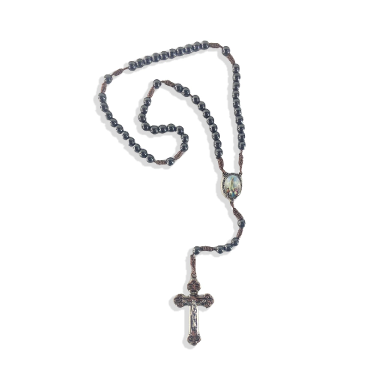 TERÇO DE HEMATITA NOSSA SENHORA DE FÁTIMA 6MM (3 UNIDADES) – Dani Atacado